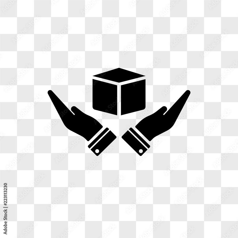 Handle with care vector icon isolated on transparent background, Handle ...