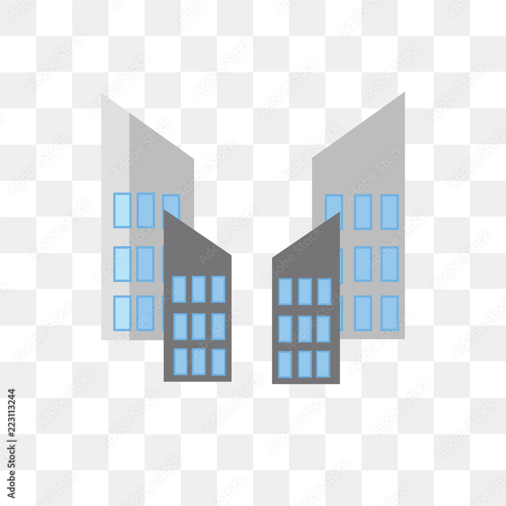skyscraper icon on transparent background. Modern icons vector ...