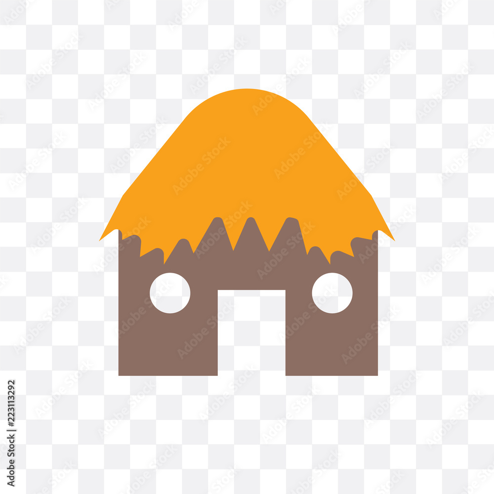 hut icon isolated on transparent background. Simple and editable hut ...