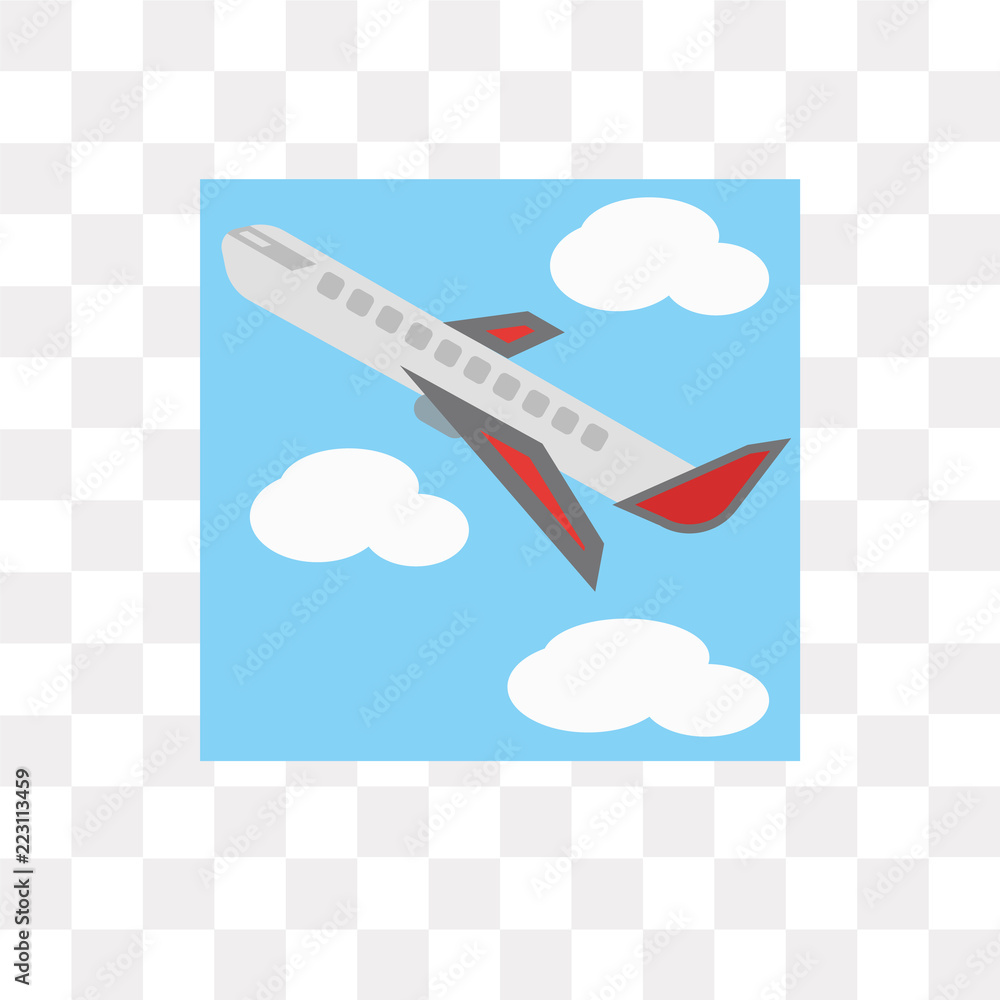 airplane icon on transparent background. Modern icons vector ...