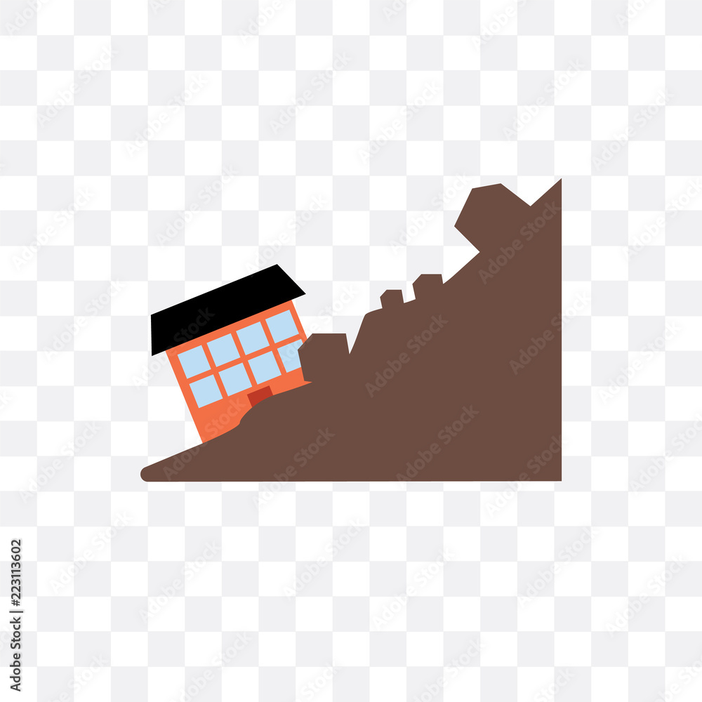 landslide icon isolated on transparent background. Simple and editable ...