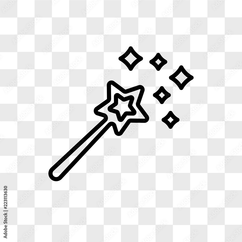 Magic vector icon isolated on transparent background, Magic logo design ...