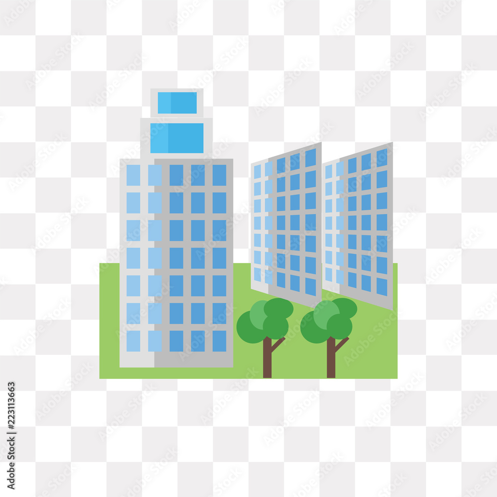 skyscraper icon on transparent background. Modern icons vector ...