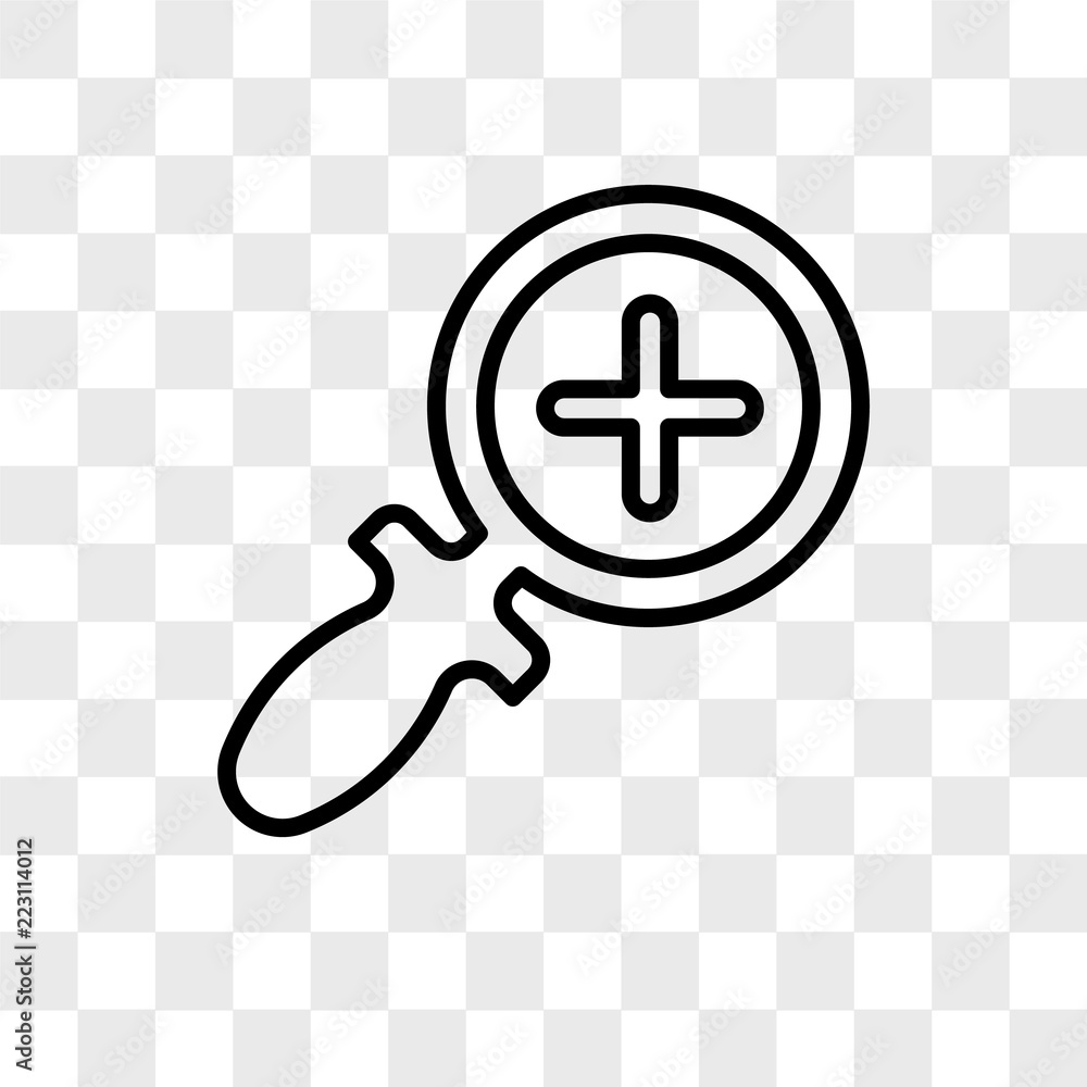 Zoom in vector icon isolated on transparent background, Zoom in logo ...