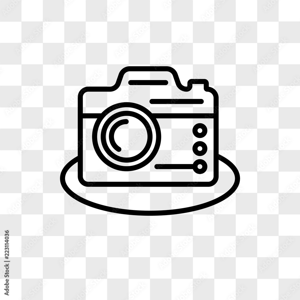 Camera vector icon isolated on transparent background, Camera logo ...