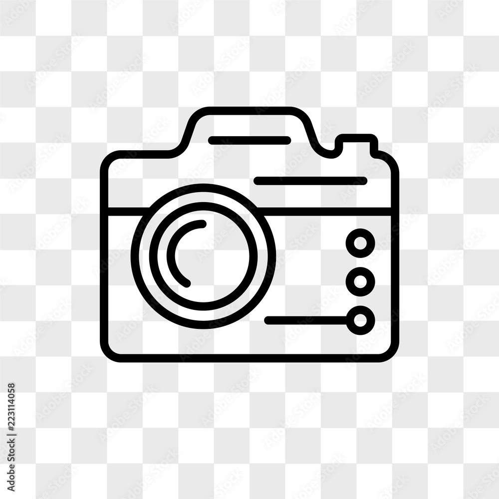 Camera vector icon isolated on transparent background, Camera logo ...