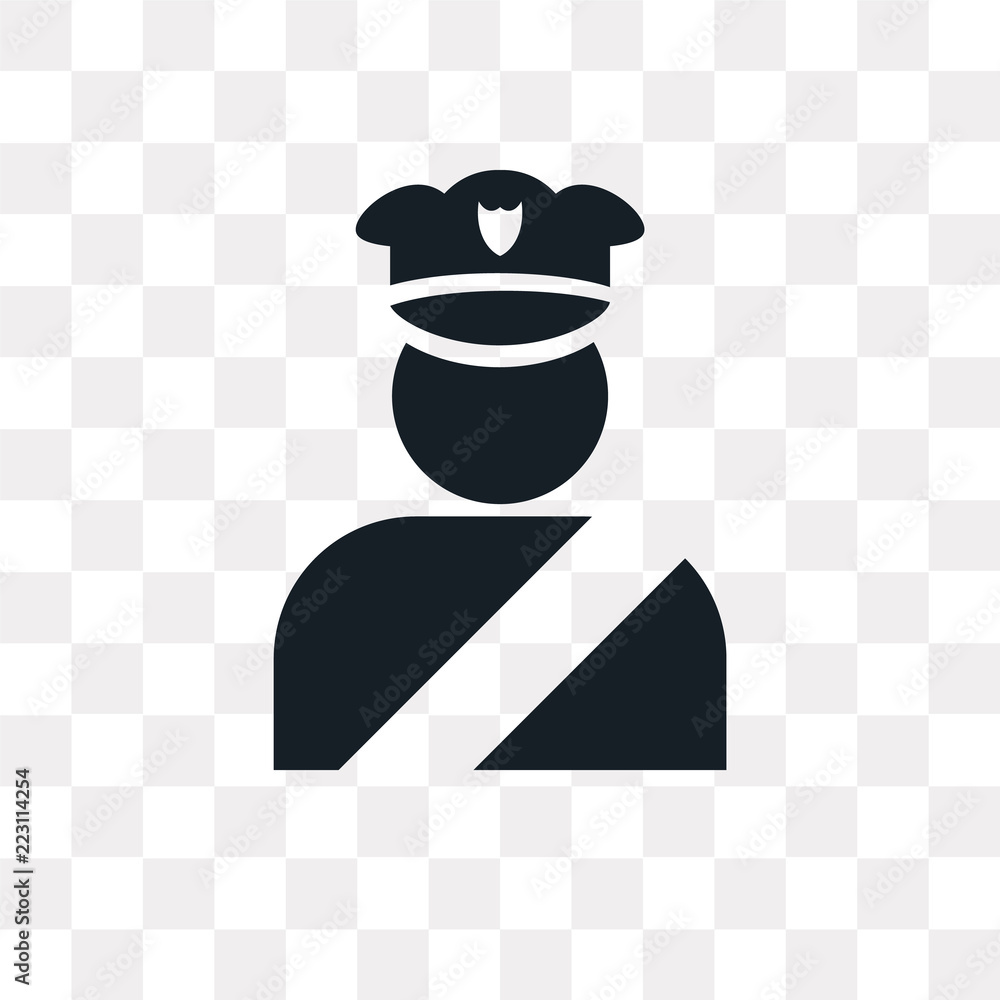 policeman figure icon on transparent background. Modern icons vector ...