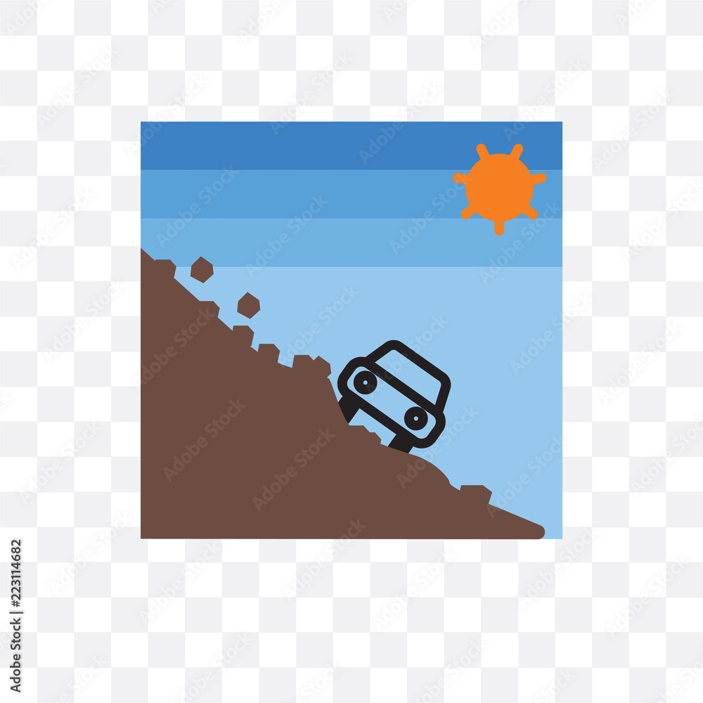 landslide icon isolated on transparent background. Simple and editable ...