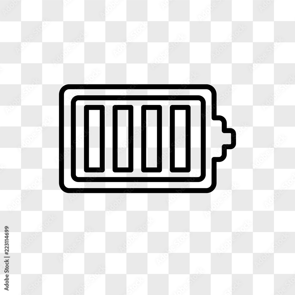 Full battery vector icon isolated on transparent background, Full ...