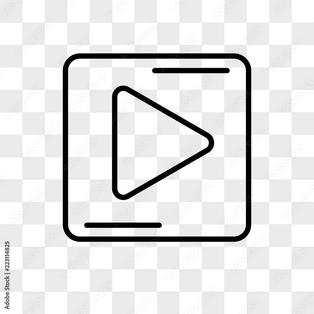 Play button vector icon isolated on transparent background, Play button ...