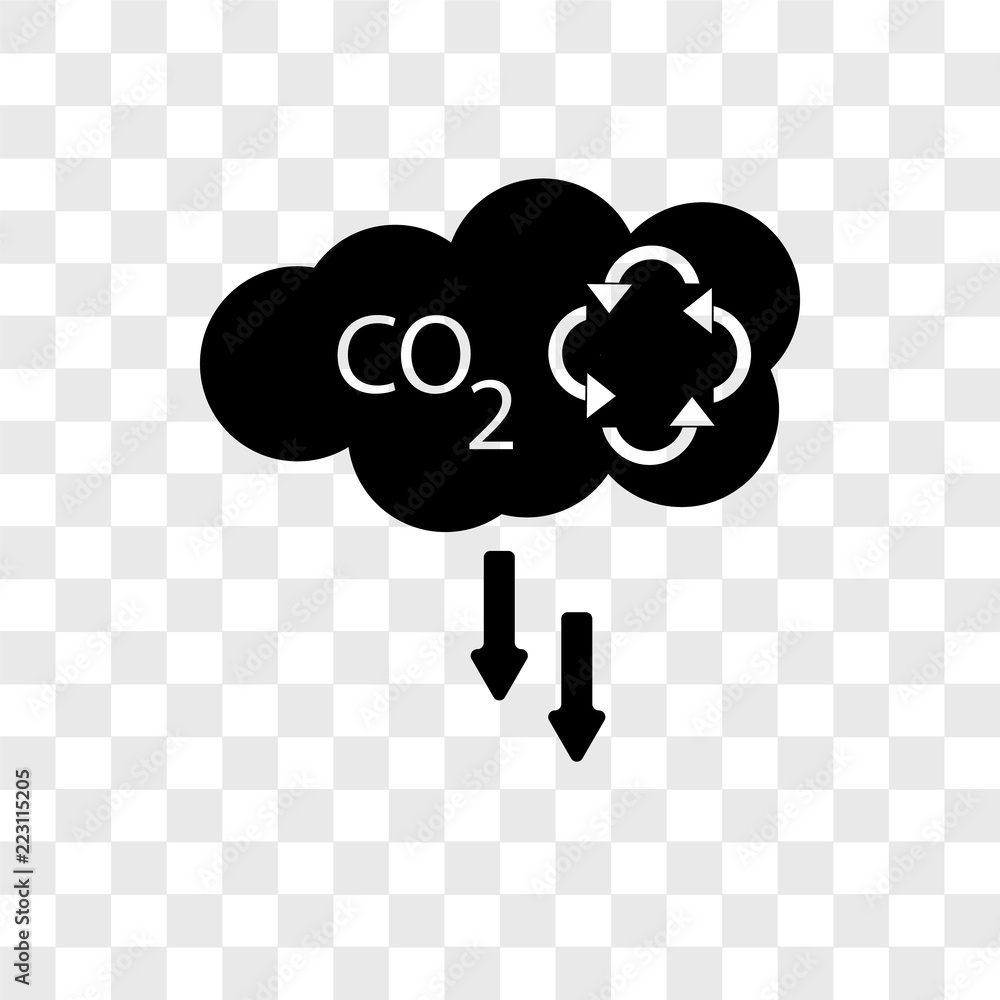 co2 icons isolated on transparent background. Modern and editable co2 ...