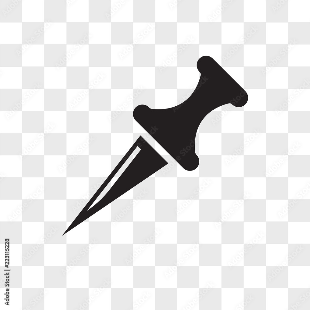 Pin vector icon isolated on transparent background, Pin logo design ...