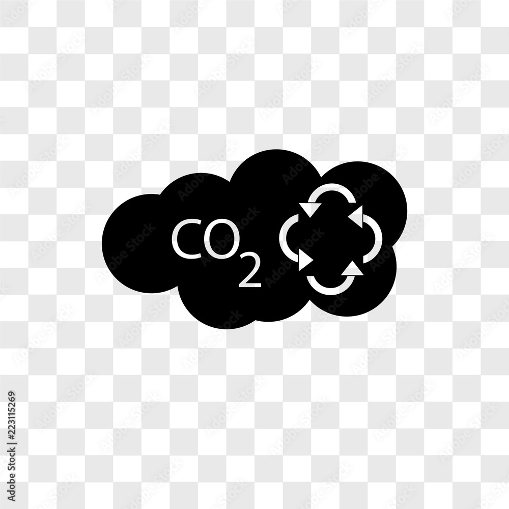 co2 icons isolated on transparent background. Modern and editable co2 ...