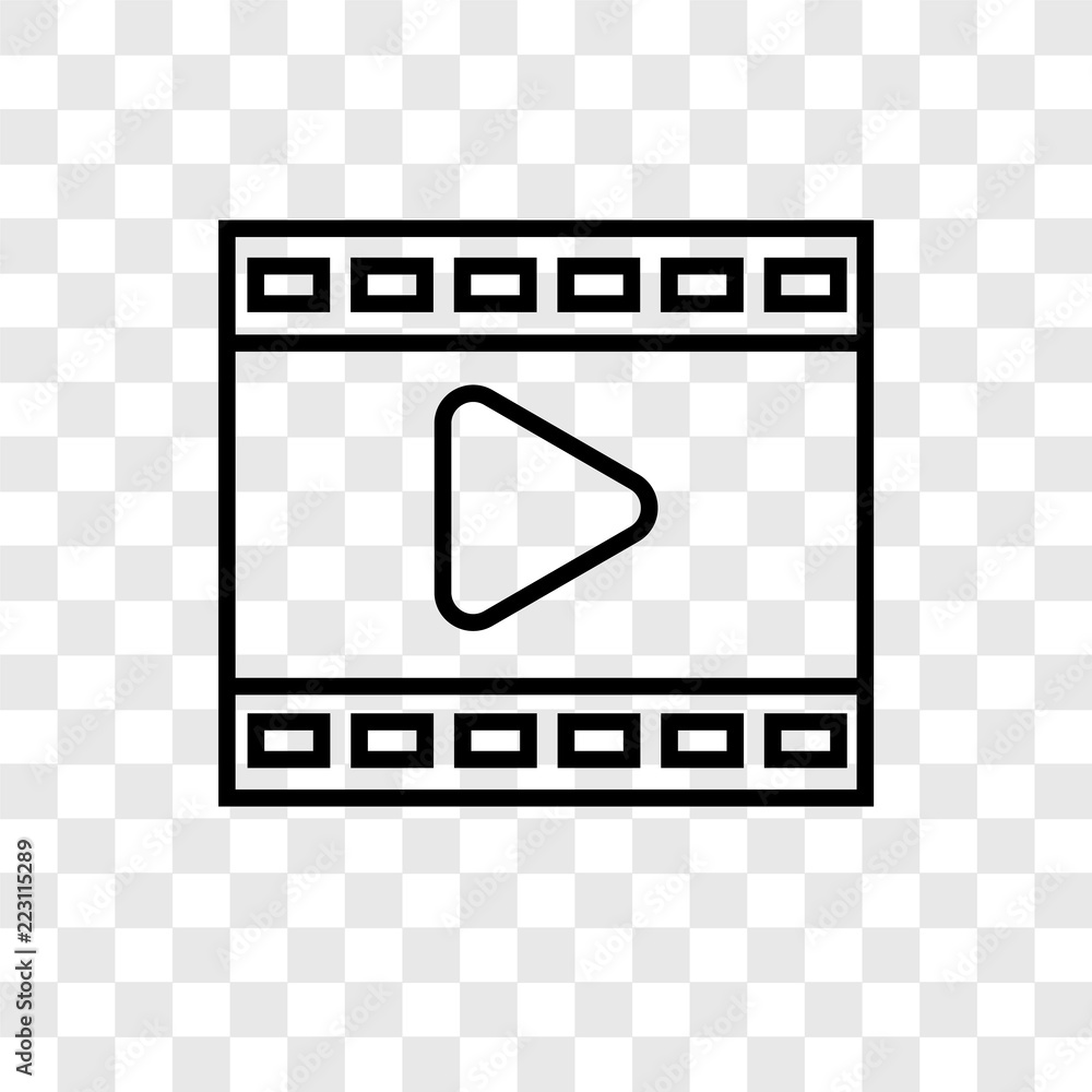 Video player vector icon isolated on transparent background, Video ...