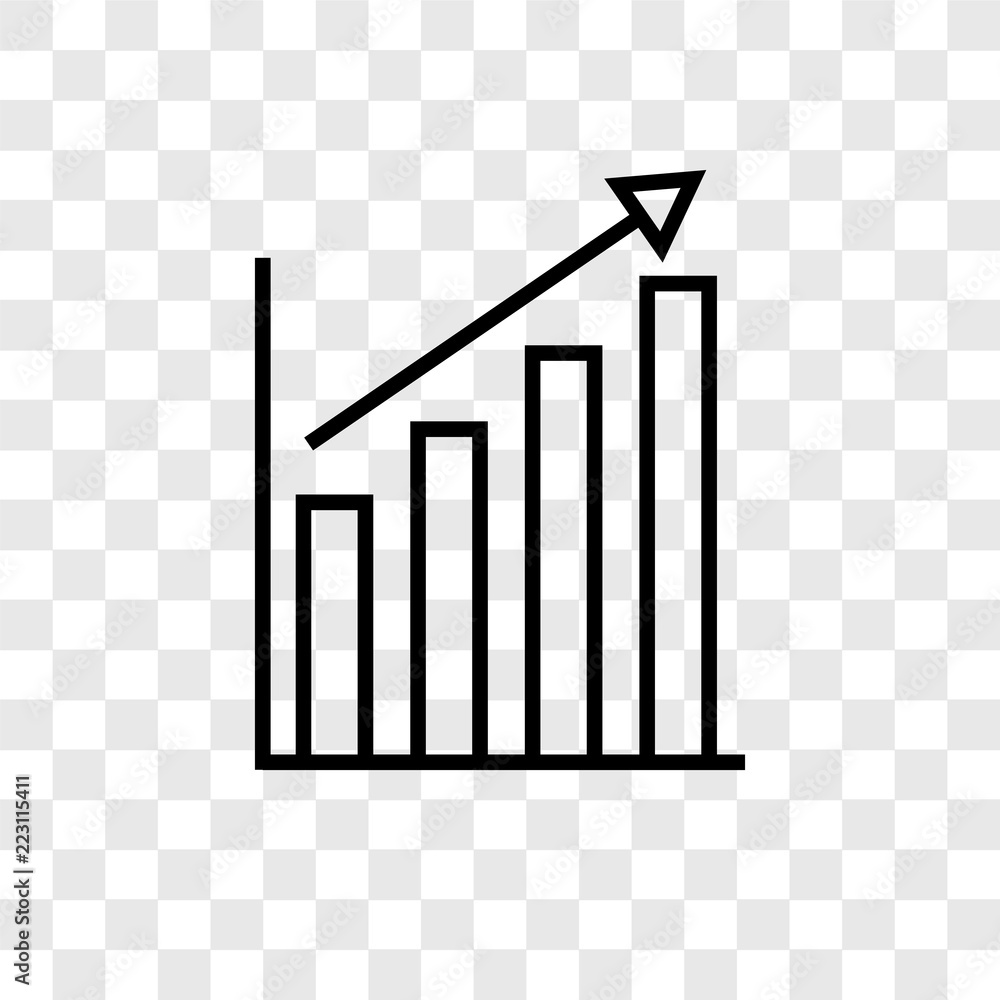 Bar chart vector icon isolated on transparent background, Bar chart ...