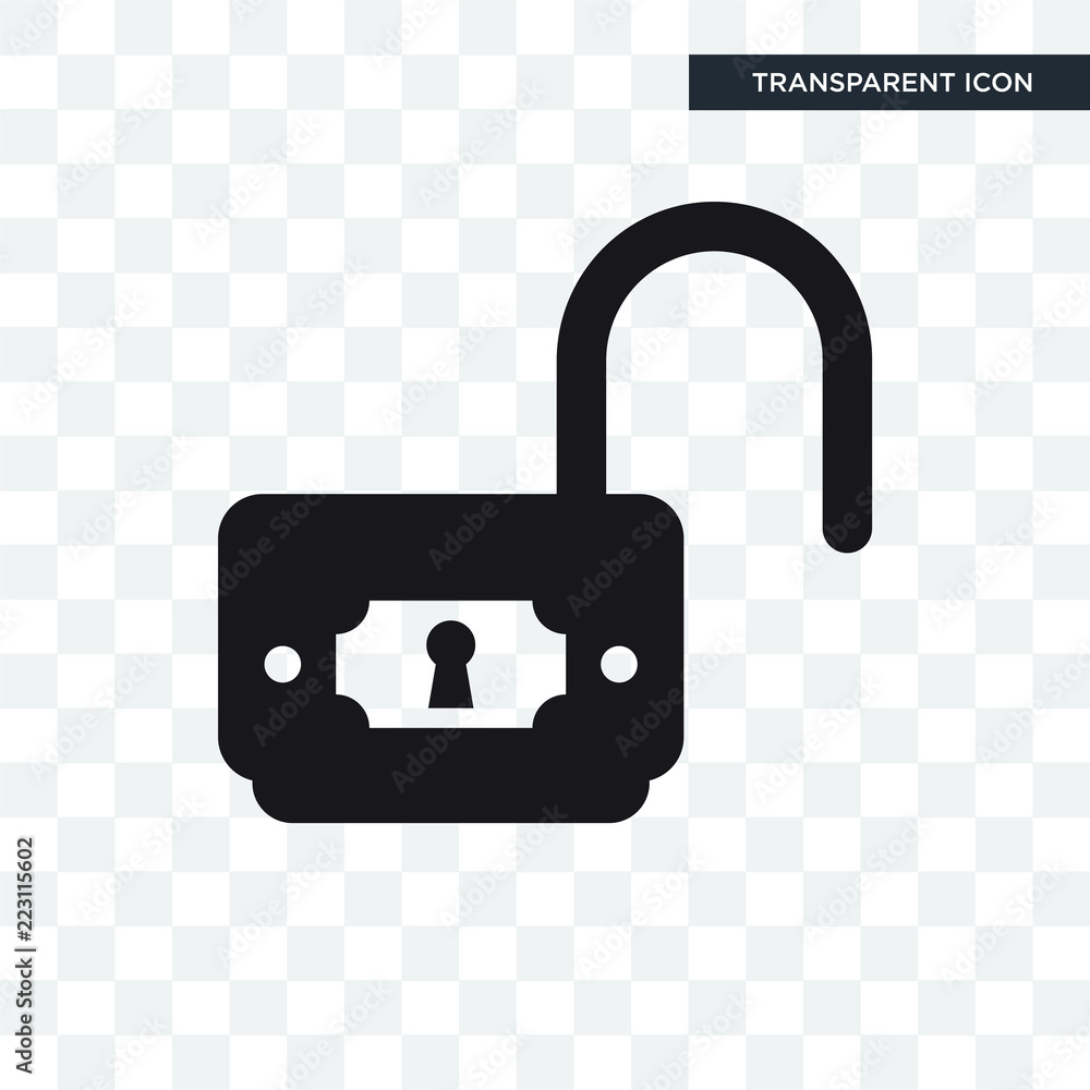 Padlock unlocked vector icon isolated on transparent background ...
