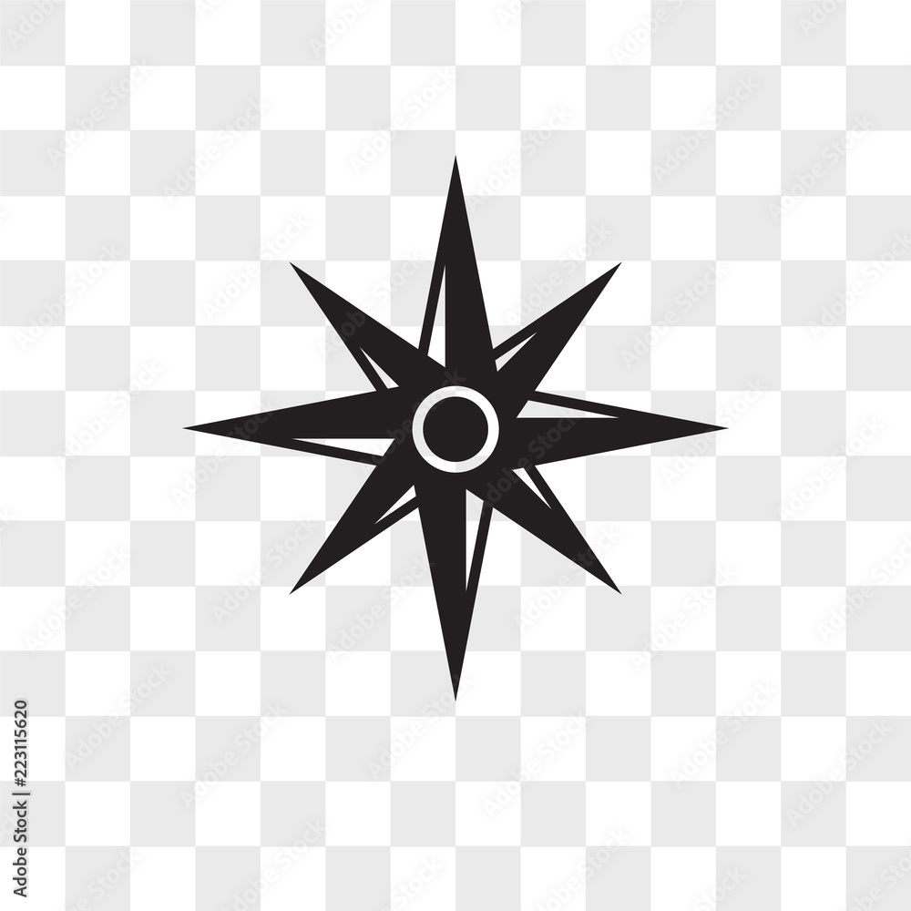Wind rose vector icon isolated on transparent background, Wind rose ...