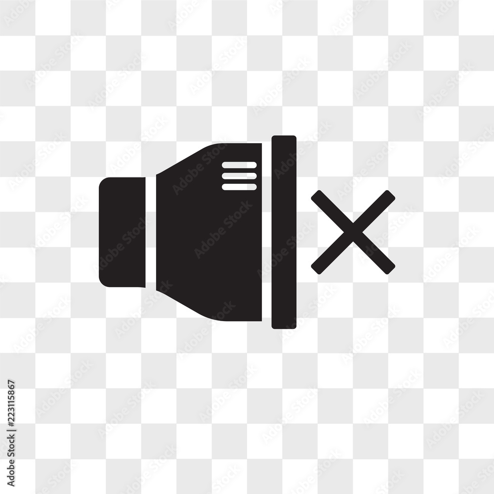 Mute vector icon isolated on transparent background, Mute logo design ...
