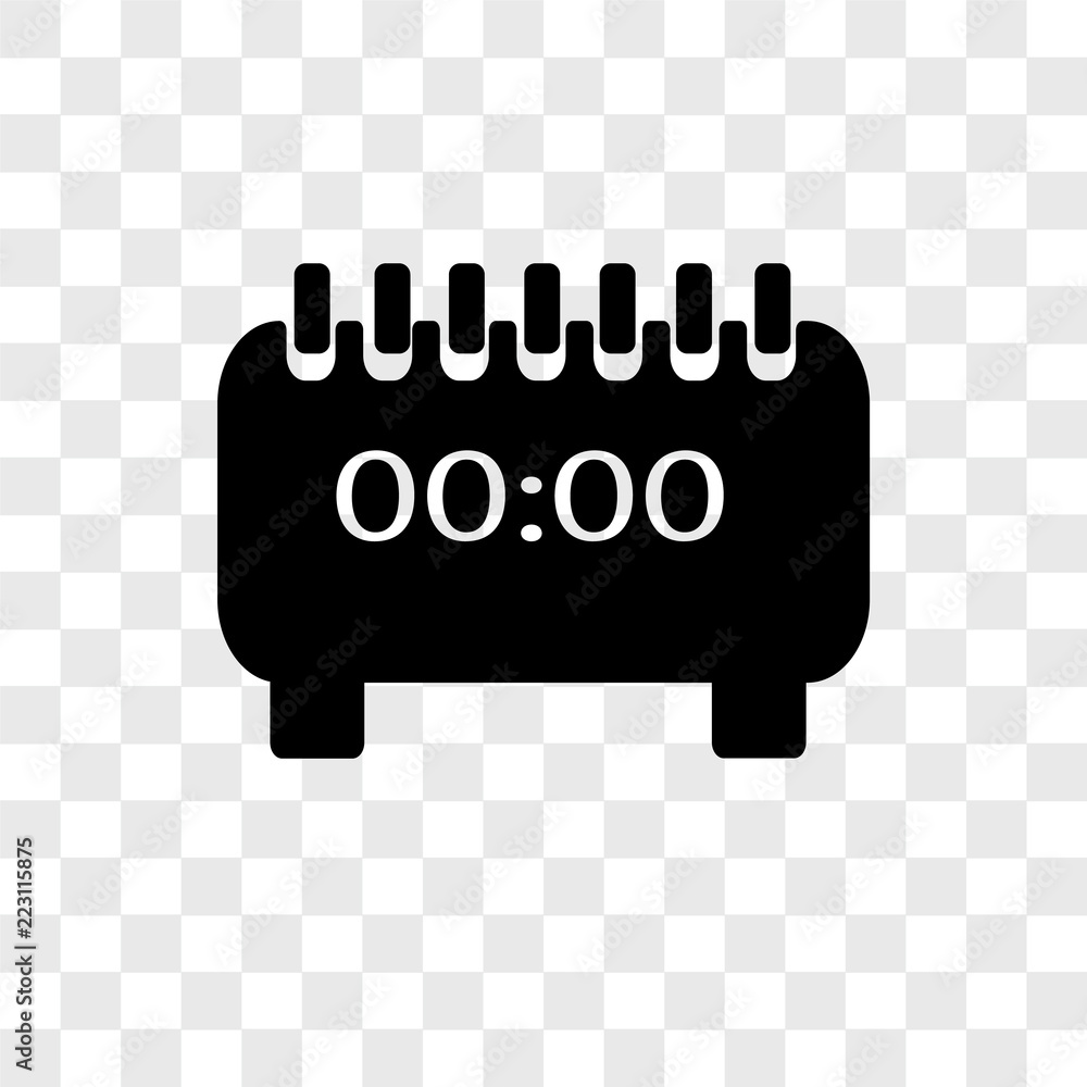 digital clock icons isolated on transparent background. Modern and ...