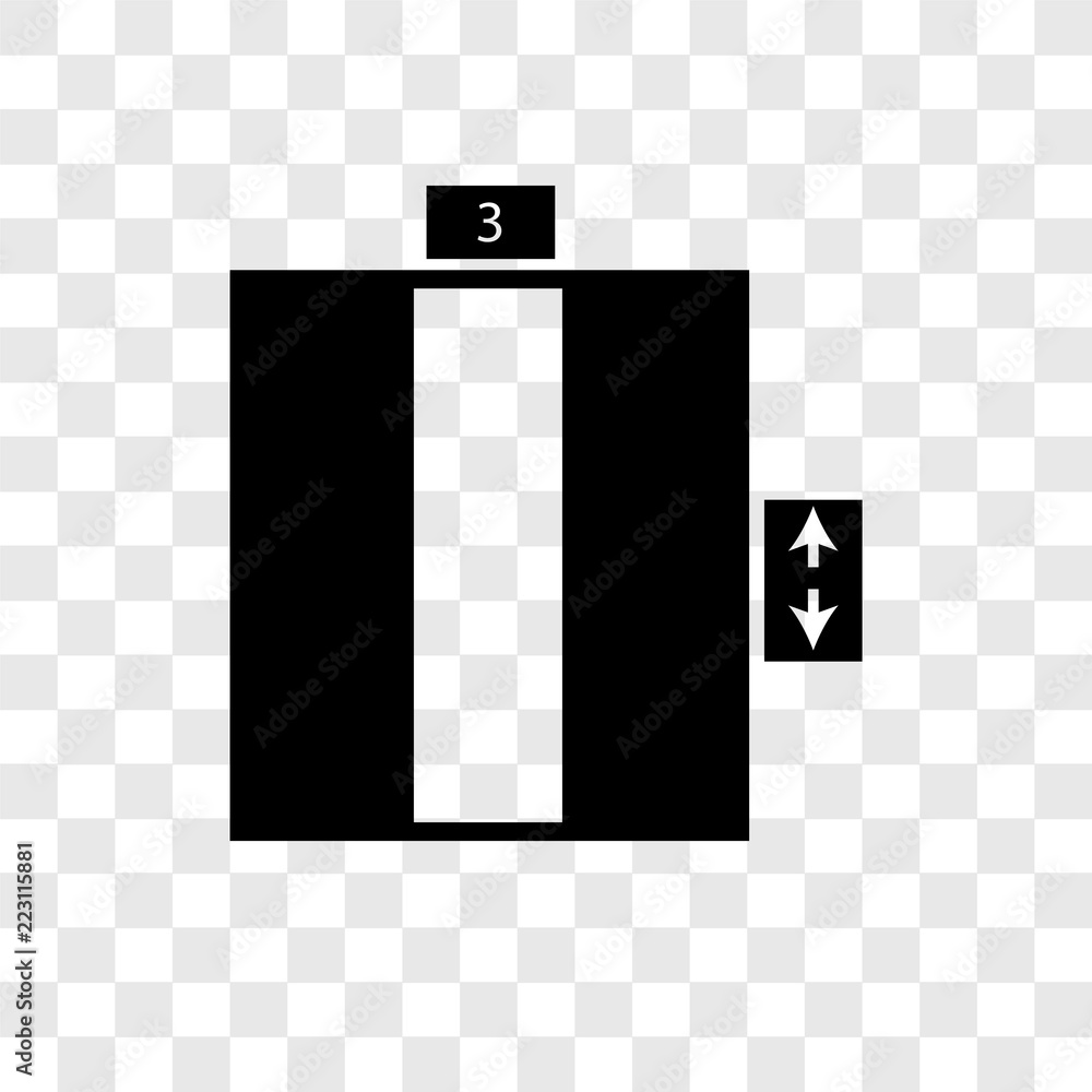 Elevator vector icon isolated on transparent background, Elevator logo ...
