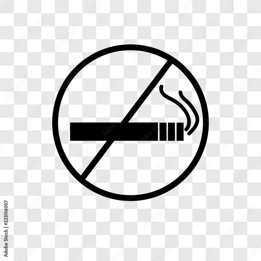 No smoking vector icon isolated on transparent background, No smoking ...