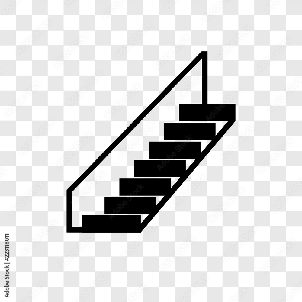 Escalator vector icon isolated on transparent background, Escalator ...