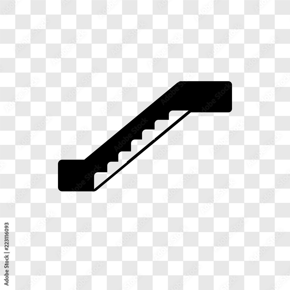 Escalator vector icon isolated on transparent background, Escalator ...
