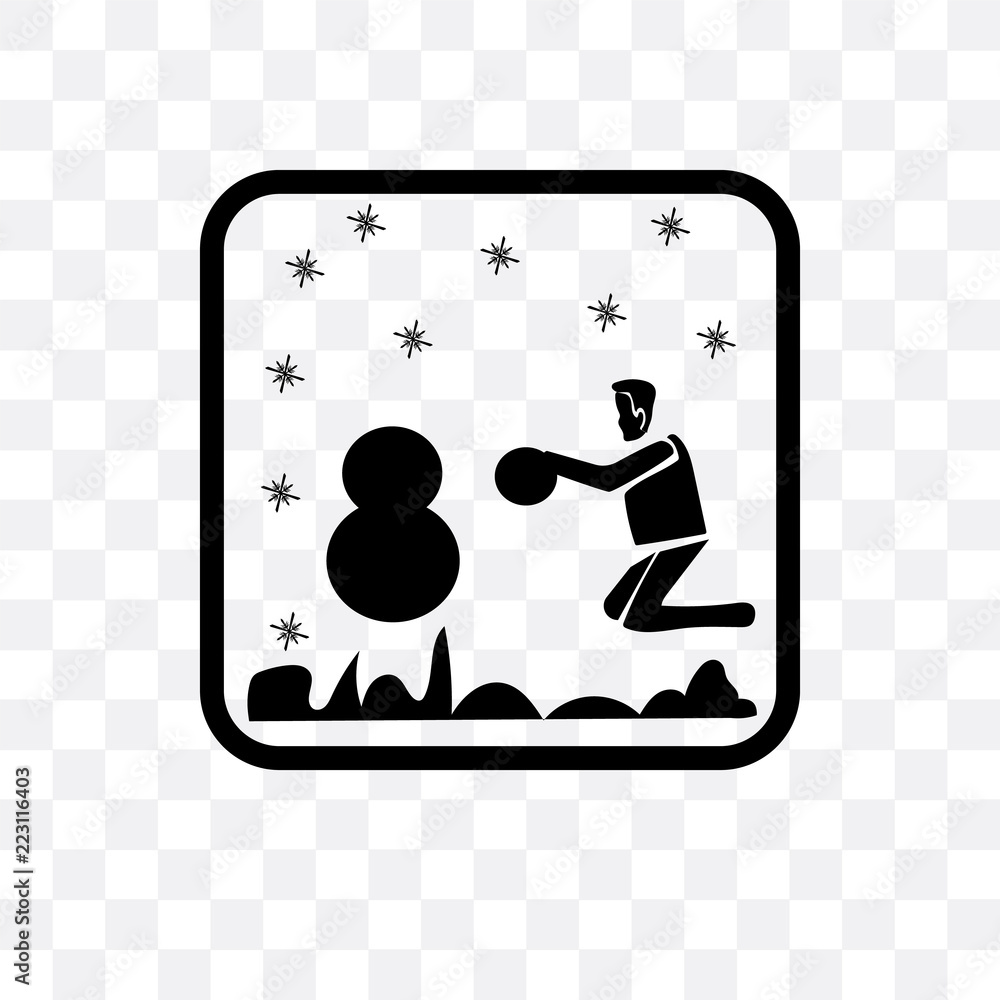 snowman icon isolated on transparent background. Simple and editable ...