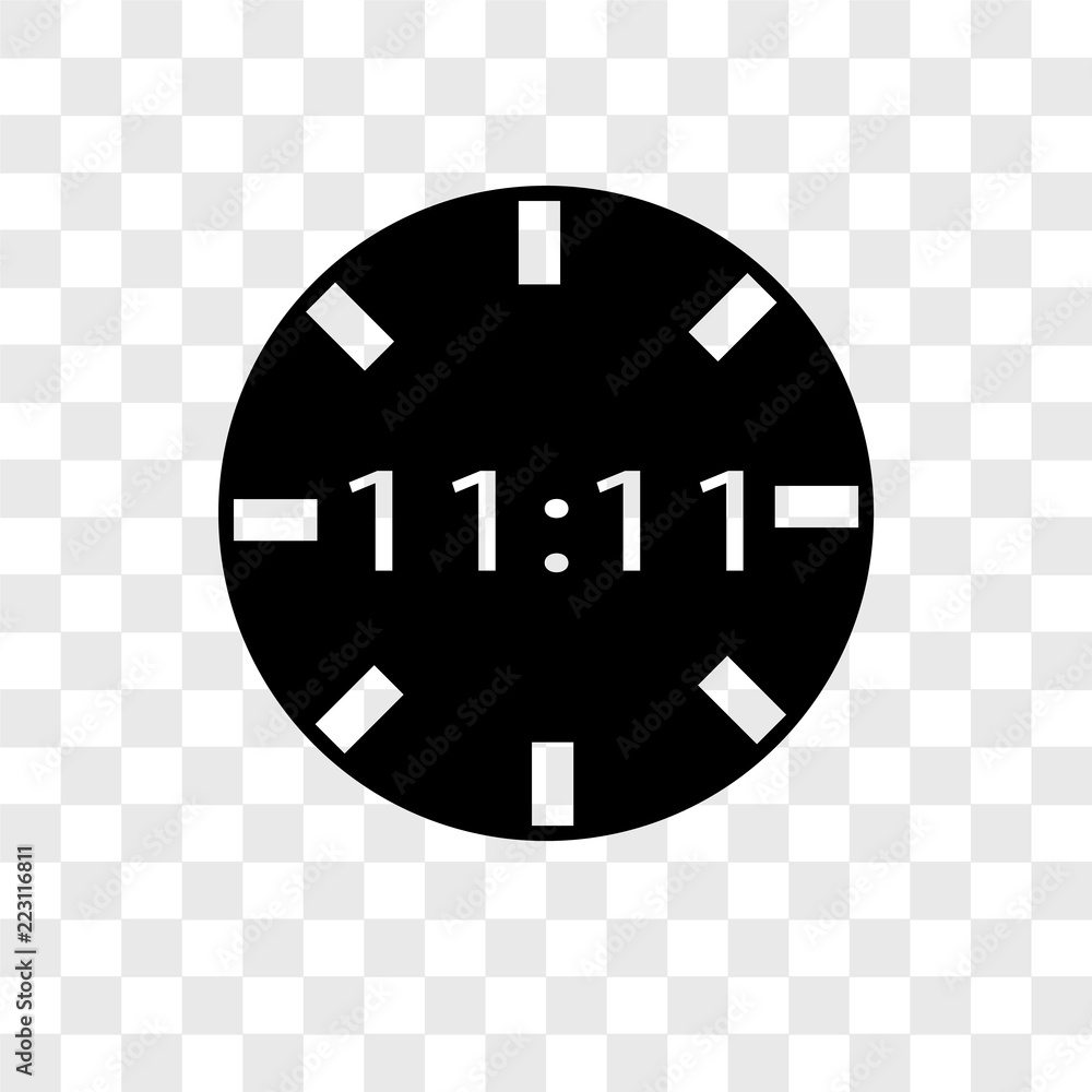 digital clock icons isolated on transparent background. Modern and ...