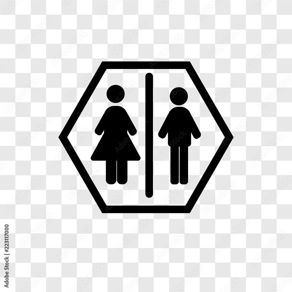 Restroom vector icon isolated on transparent background, Restroom logo ...