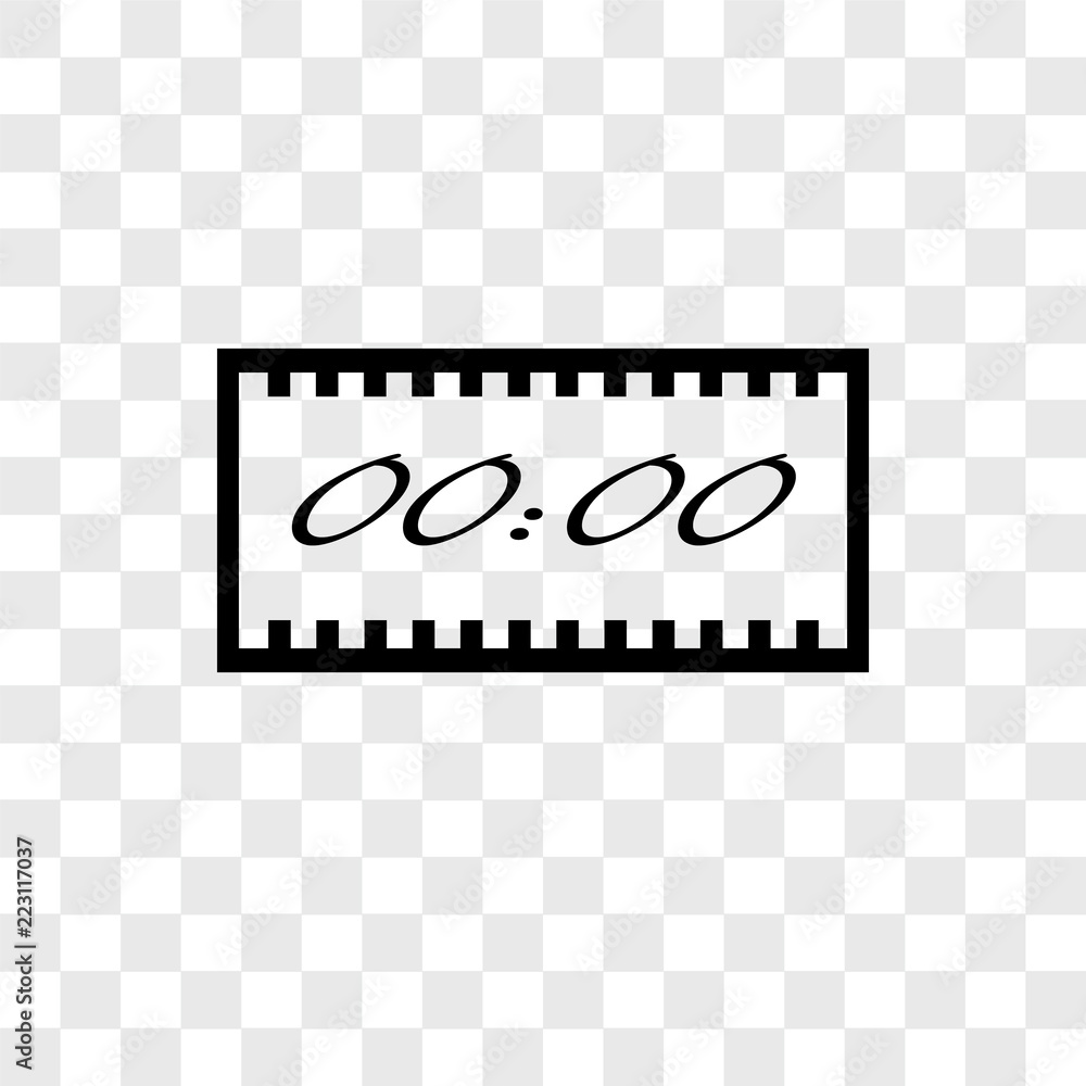 digital clock icons isolated on transparent background. Modern and ...