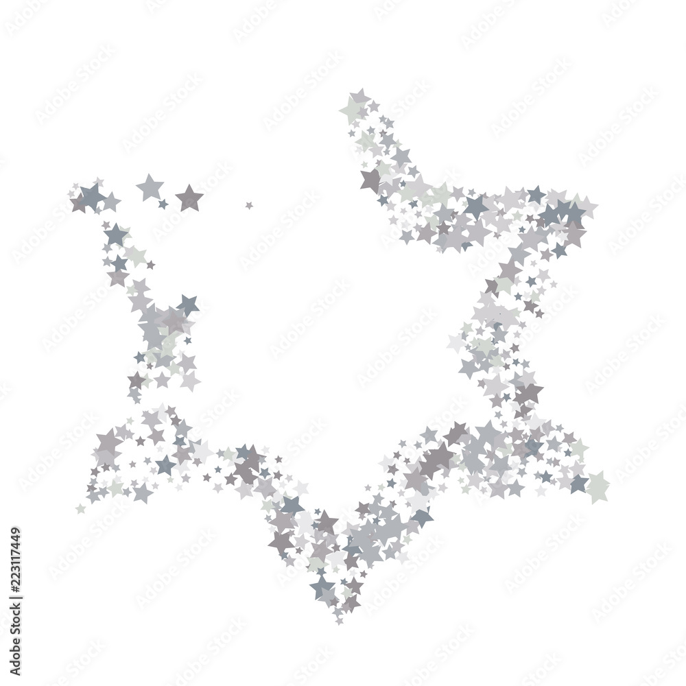 Silver star vector banner. Simple form. Template , card, vip, exclusive ...