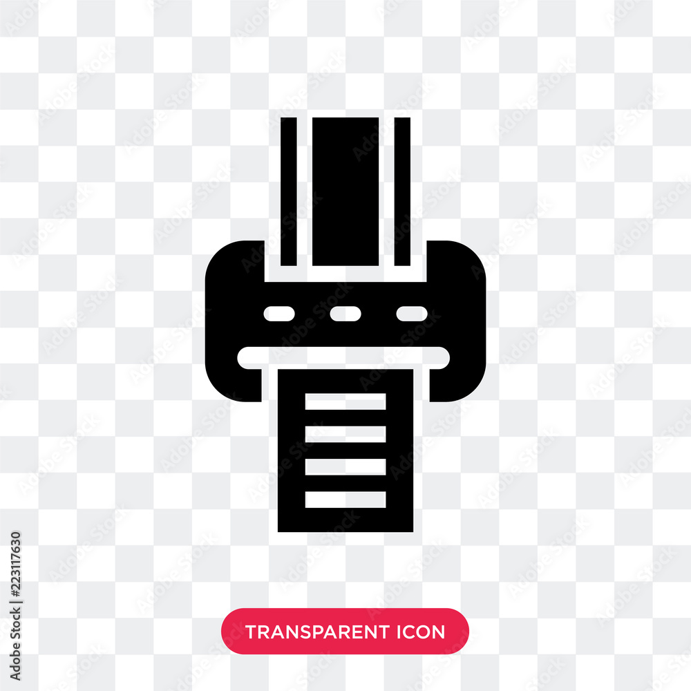 Printer vector icon isolated on transparent background, Printer logo ...