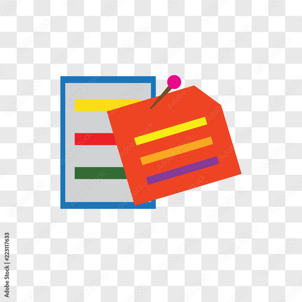 post it icons isolated on transparent background. Modern and editable ...