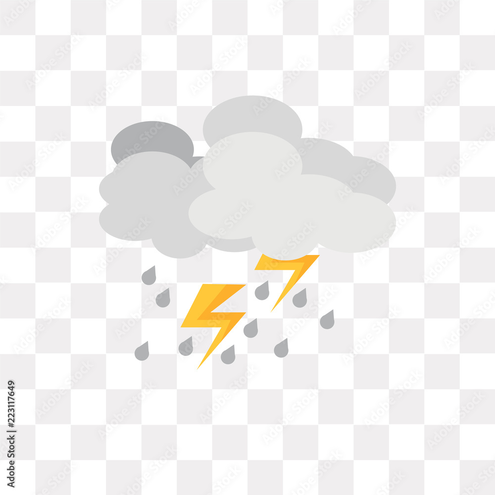 thunderstorm icon on transparent background. Modern icons vector ...