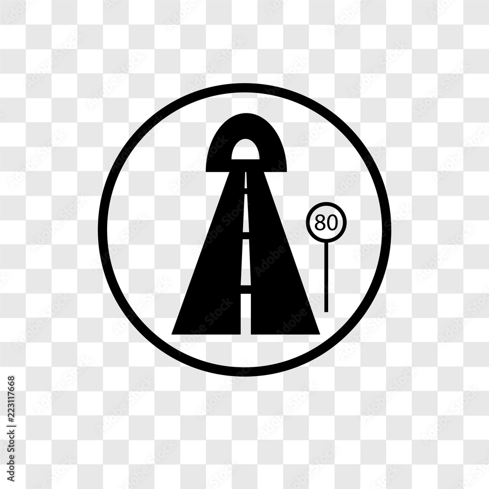 80 Speed Limit vector icon isolated on transparent background, 80 Speed ...