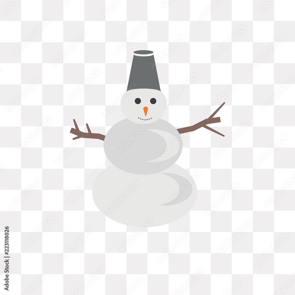 snowman icon on transparent background. Modern icons vector ...