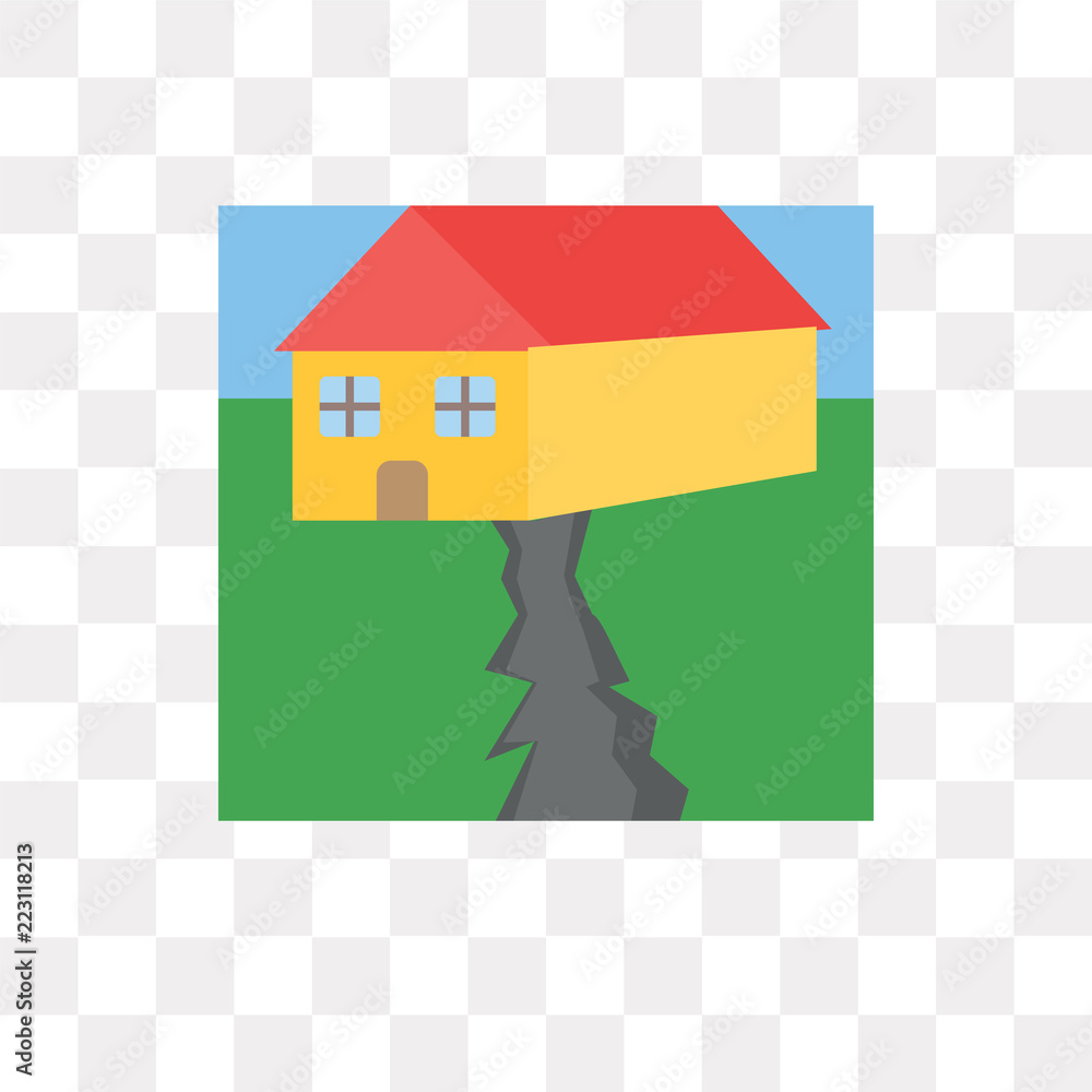 earthquake icon on transparent background. Modern icons vector ...