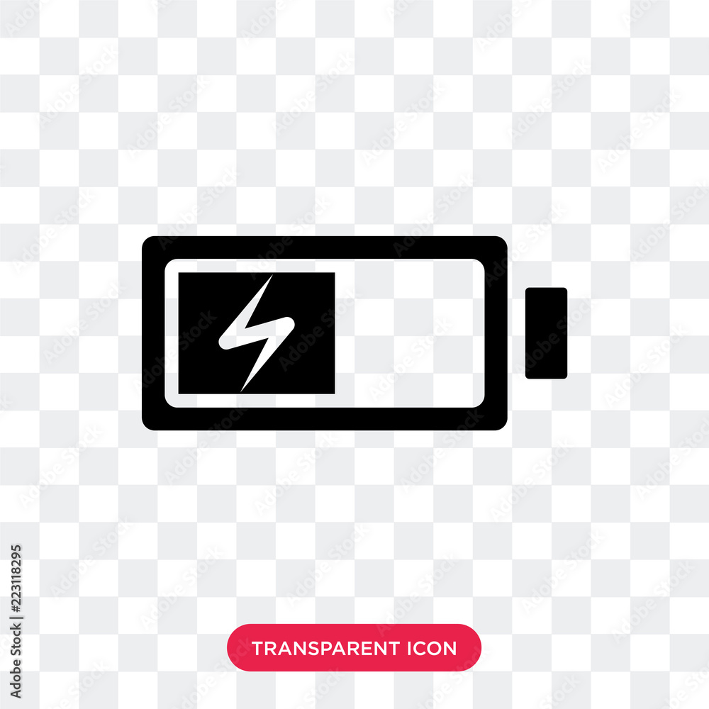 Battery vector icon isolated on transparent background, Battery logo ...