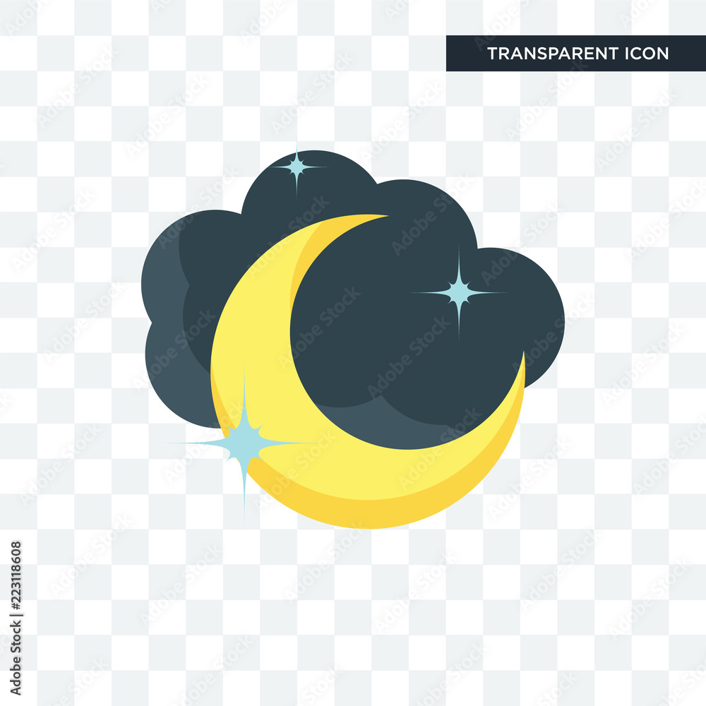 Moon vector icon isolated on transparent background, Moon logo design ...