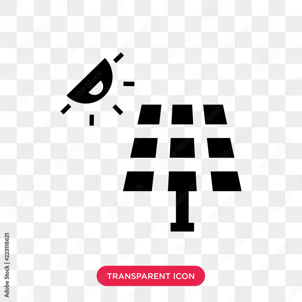 Solar panel vector icon isolated on transparent background, Solar panel ...