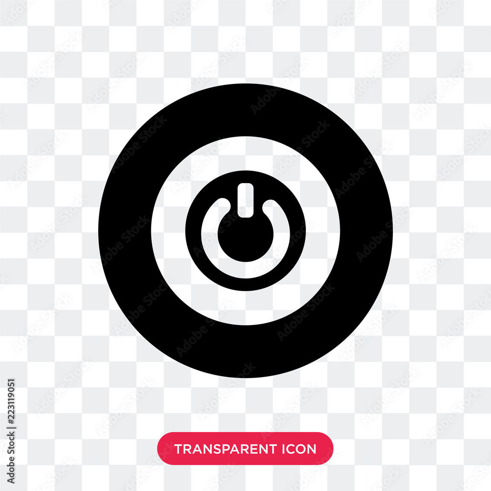 Power button vector icon isolated on transparent background, Power ...