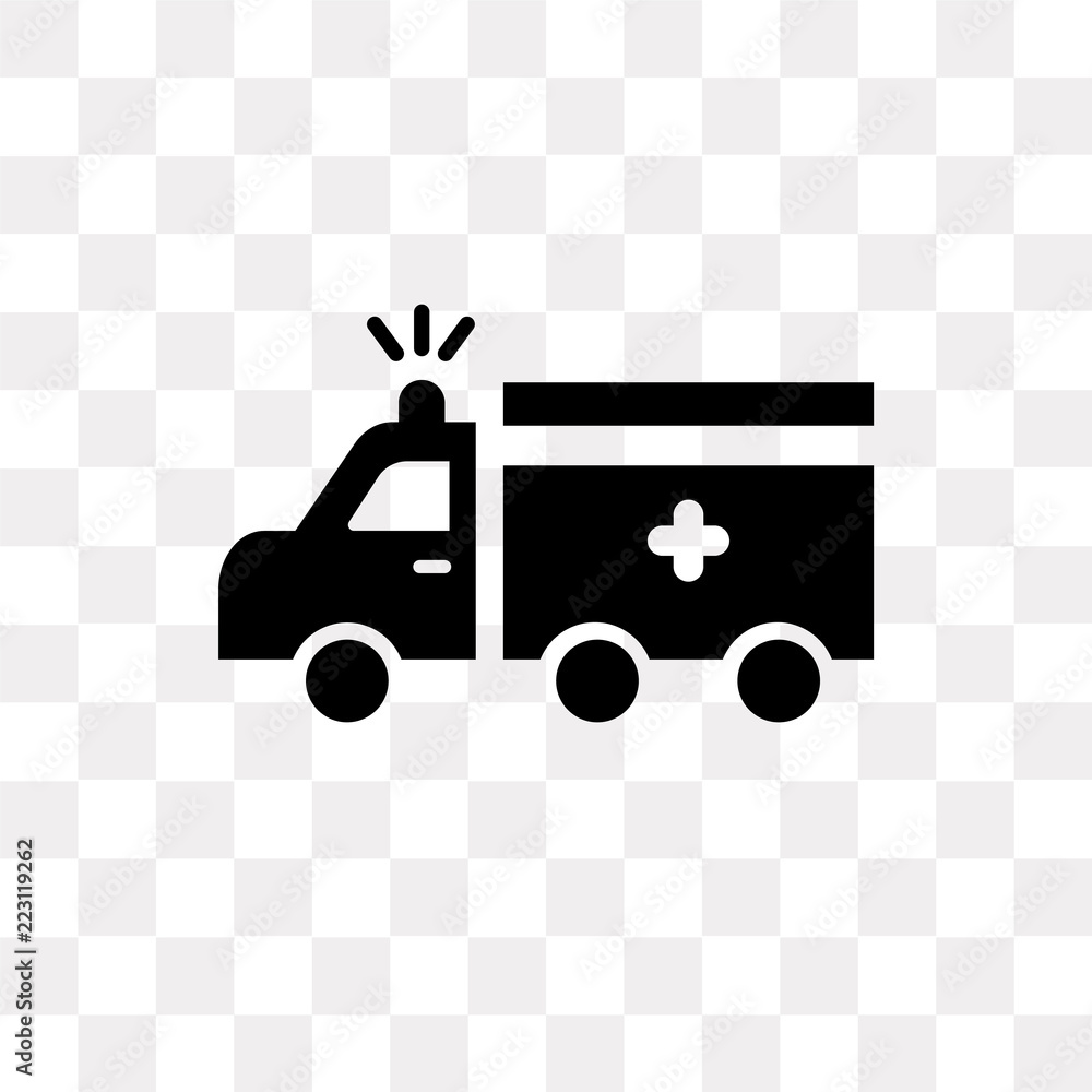 ambulance icon on transparent background. Modern icons vector ...