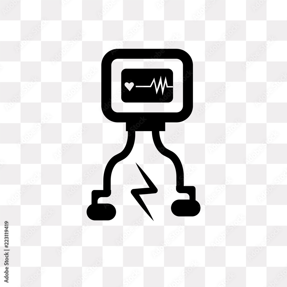 defibrillator icon on transparent background. Modern icons vector ...