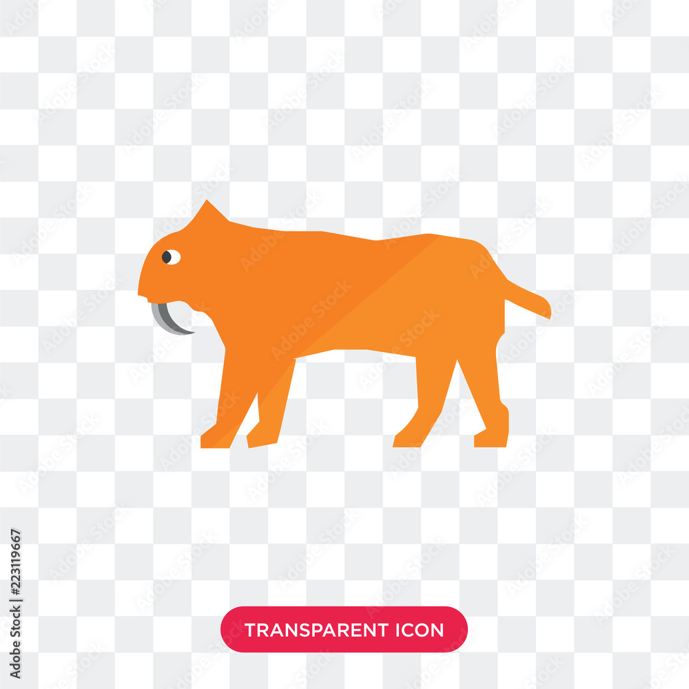 Smilodon vector icon isolated on transparent background, Smilodon logo ...