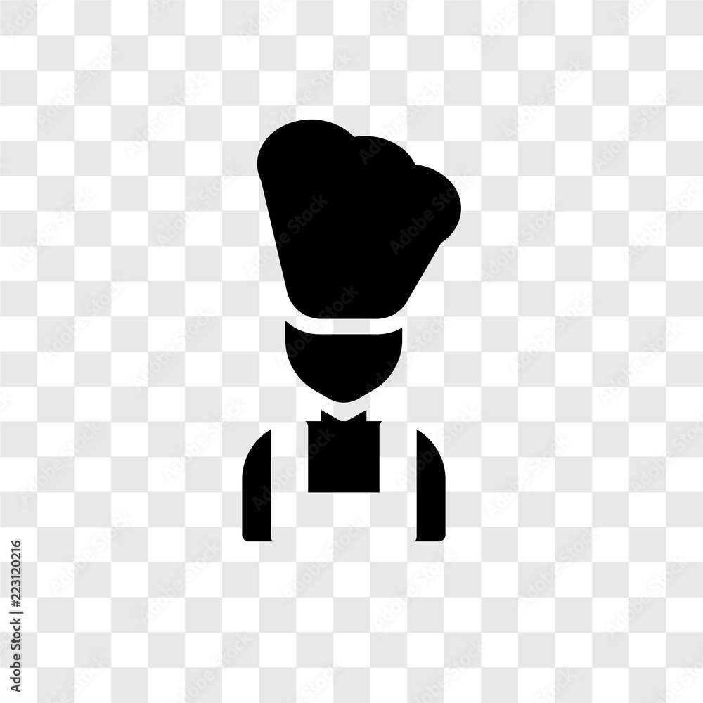 Chef vector icon isolated on transparent background, Chef logo design ...