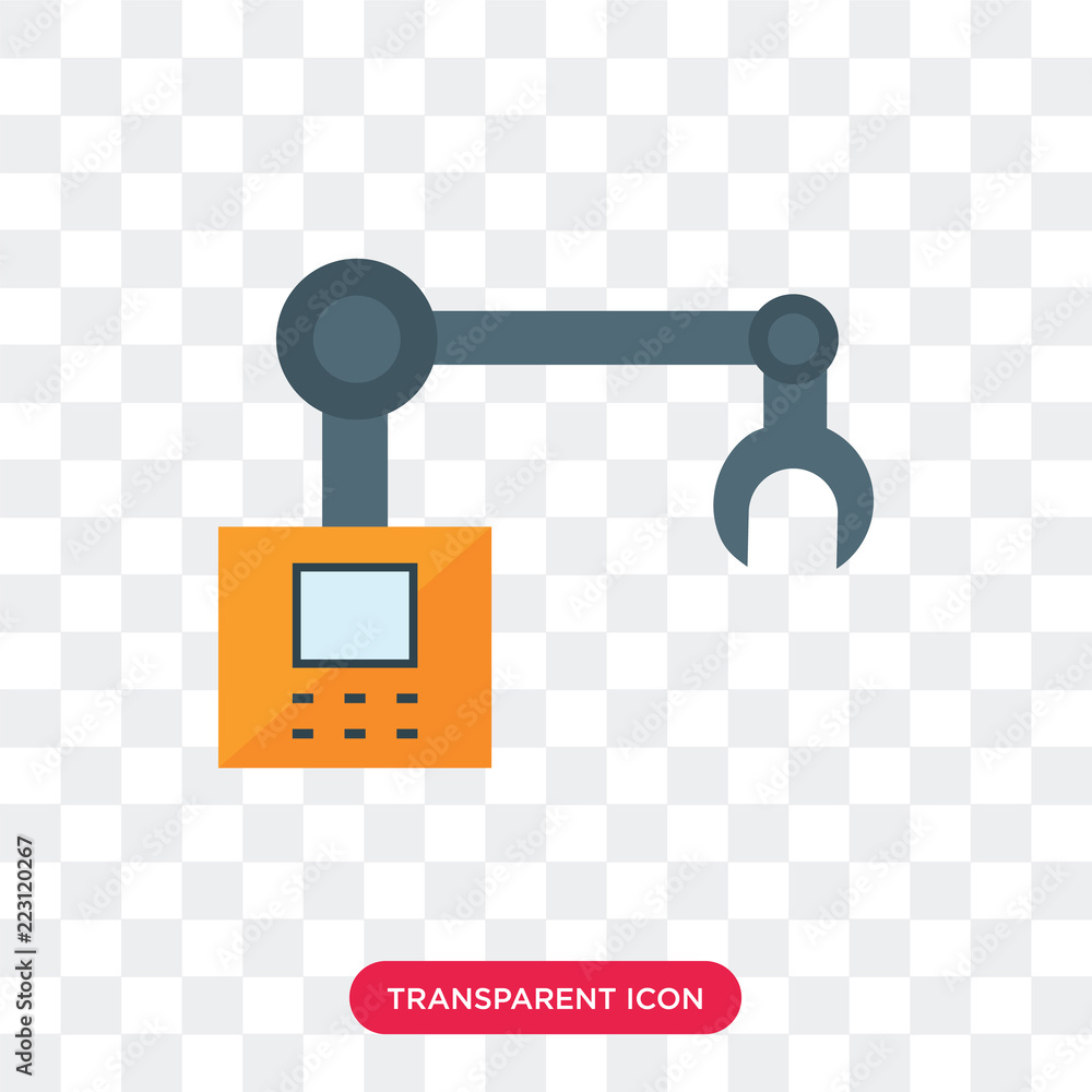Robot arm vector icon isolated on transparent background, Robot arm ...