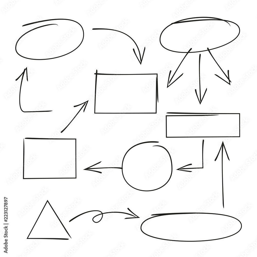 hand drawn diagram template, arrows Stock Vector | Adobe Stock