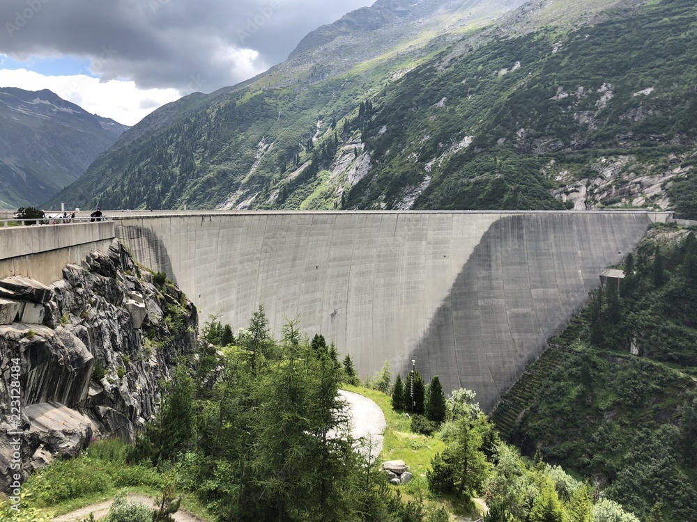Staudamm, Stausee, Staumauer, Zillergründl im Zillertal, Tirol ...