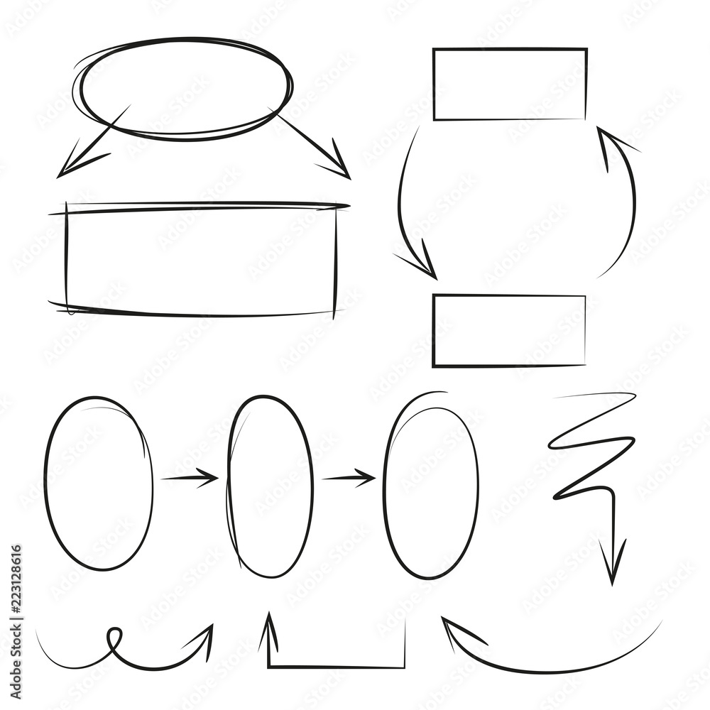 hand drawn diagram template, arrows Stock Vector | Adobe Stock